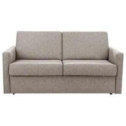 Schlafsofa Places of Style "Goldpoint 162 cm, Dauerschläfer, Liegefläche 120/200cm" Sofas Gr. B/H/T: 162cm x 85cm x 100cm, Struktur weich, braun (hellbraun) 2-Sitzer mit Bettfunktion, Bonell-Federkernmatratze