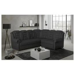 Ecksofa Home Affaire "Boston L-Form" Sofas Gr. B/H/T: 266cm x 102cm x 216cm, Kunstleder SOFTLUX, langer Schenkel links, Mit Bettfunktion-mit Schubkasten, schwarz mit hoher Rückenlehne, optional Bettfunktion und Stauraum