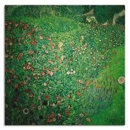 Leinwandbild Artland "Italienische Gartenlandschaft", grün, B:100cm H:100cm, Canvas, Leinwand, Bilder, auf Keilrahmen gespannt