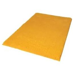 Badematte Carpet City "Topia Mats, Badteppich uni" Badematten Gr. rechteckig (120cm x 170cm), Polyester, gelb Hochflor, Kaninchen Haptik, Polyester, Badezimmerteppich, waschbar