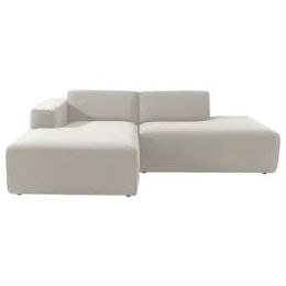 Ecksofa Andas "Noord" Sofas Gr. B/H/T: 227cm x 71cm x 161cm, Struktur, Recamiere links, beige (cream) mit Kedernaht, Breite 227 cm, Cord, Struktur