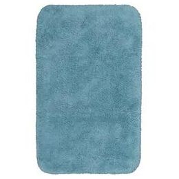 Badematte Wecon Home BASICS "Ole WB-2721" Badematten Gr. , Baumwolle, blau (blau,grau) 100% Baumwollflor, waschbar, einfarbig, Badezimmerteppich