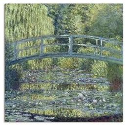 Leinwandbild Artland "Der Seerosenteich, Harmonie in Grün", grün, B:100cm H:100cm, Canvas, Leinwand, Bilder, auf Keilrahmen gespannt