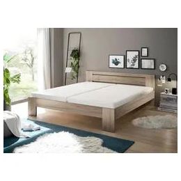 Futonbett Schlafkontor "Cannes", braun (eiche san remo hell), B:185cm H:71cm L:204cm, Betten