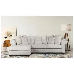 Ecksofa Home Affaire "San Pedro" Sofas Gr. B/H/T: 304cm x 94cm x 170cm, Luxus-Microfaser, Recamiere links, grau (taupe) L-Form