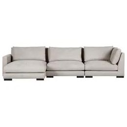 Ecksofa LeGer Home by Lena Gercke "Tvinna L-Form" Sofas Gr. B/H/T: 306cm x 76cm x 151cm, Struktur weich, Recamiere links, beige (creme) Modulsofa, bestehend aus Eckteil, Recamiere und Mittelteil