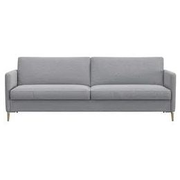 3-Sitzer FLEXLUX "Fiore, super Sitzkomfort durch Kaltschaum im Sitz" Sofas Gr. B/H/T: 214cm x 85cm x 92cm, Chenille, grau (sophisto gre) schmale Armlehnen, Füße Alu+ Eiche