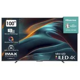 F (A bis G) HISENSE Mini-LED-Fernseher Fernseher 4K UHD Gr. 100, schwarz