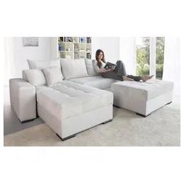 Ecksofa Collection AB "Josy L-Form" Sofas Gr. B/H/T: 214cm x 84cm x 161cm, Cord-Microfaser PRIMABELLE, Ottomane beidseitig montierbar, beige mit Bettfunktion und Bettkasten, Federkern