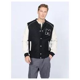 Lederjacke Mustang Gr. XXL, schwarz (schwarz, ecru) Herren Jacken