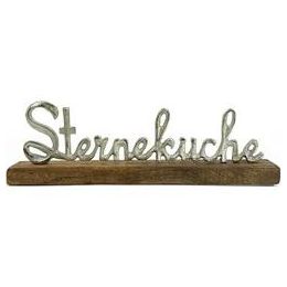 Deko-Schriftzug Noor LIVING "Sterneküche" Dekofiguren Gr. B/H/T: 5cm x 12cm x 40cm, beige (natur) aus Holz und Aluminium