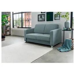 Schlafsofa Inosign "Mia" Sofas Gr. B/H/T: 159cm x 88cm x 87cm, Struktur, grün (mint) mit 2 Einzelauszügen als Längsschläfer