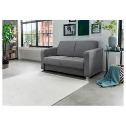 Schlafsofa Inosign "Mia" Sofas Gr. B/H/T: 159cm x 88cm x 87cm, Struktur, grau mit 2 Einzelauszügen als Längsschläfer