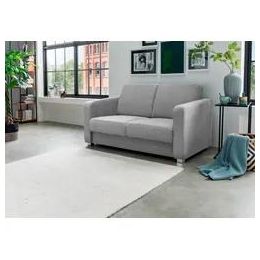 Schlafsofa Inosign "Mia" Sofas Gr. B/H/T: 159cm x 88cm x 87cm, Struktur, silberfarben (silber) mit 2 Einzelauszügen als Längsschläfer