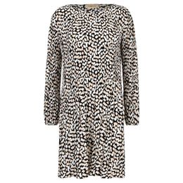 Cartoon Kleid Damen Größe 36 beige / schwarz / weiß Winterkleid