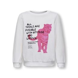 ONLY GIRLS Sweatshirt 'MADELINE' M&auml;dchen Gr&ouml;&szlig;e 98 pink / schwarz / wei&szlig;