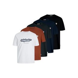 Jack & Jones JACK & JONES T-Shirt 'JORVESTERBRO NEWTON' Herren Gr&ouml;&szlig;e XS navy / rostbraun / dunkelgrau / schwarz / wei&szlig;