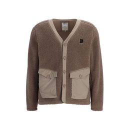 CHASIN' CHASIN' Strickjacke 'Karo' Herren Gr&ouml;&szlig;e L beige / dunkelbeige / hellbraun / schwarz