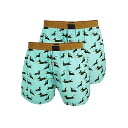 Unabux Boxershorts 'Flying Falcon' Herren Gr&ouml;&szlig;e L t&uuml;rkis / braun / schwarz