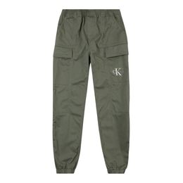 Calvin Klein Jeans Hose 'Essential' Jungen Gr&ouml;&szlig;e 116 khaki / wei&szlig;