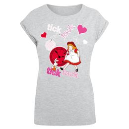 F4NT4STIC Shirt 'Alice im Wunderland Tick Tock' Damen Gr&ouml;&szlig;e L grau / pink / rot / naturwei&szlig;