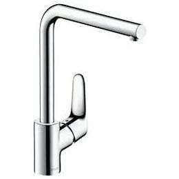 Hansgrohe Focus M41 Küchenarmatur 31817000 , 3-stufig schwenkbarer L-Auslauf, 1jet, chrom