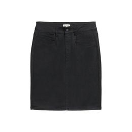 Tom Tailor Damen Rock mit Coating, schwarz, Uni, Gr. 36