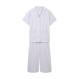 Tom Tailor Damen Pyjama mit Struktur, blau, Uni, Gr. XS/34