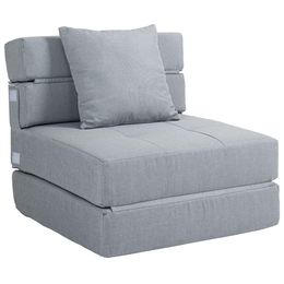 HOMCOM Schlafsessel Schlafsofa Sofabett Einzelsofa mit Waschbarem Kissen Grau