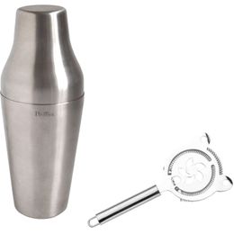 Pinti Inox Cocktail Shaker PINTINOX "Bar Professional" silberfarben (edelstahlfarben) inkl. Barsieb, spülmaschinengeeignet