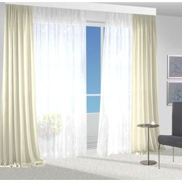 Vorhang Vhg "Una" Gr. 2, beige (champagner), B:140cm H:160cm, Polyester, Gardinen