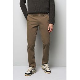 Chinos MEYER "M5.Chino", Herren, Gr. 34, Länge 34, braun, 98% Baumwolle;2% Elasthan, unifarben, regular fit lang, Hosen, Gefertigt aus BIO-Baumwolle