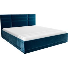 Polsterbett "Prag", blau (königsblau), B:160cm L:210cm, Bezug 100% Polyester, Polsterung: Polsterwatte, Material Gestell: gepolsterter Holzwerkstoff, Westfalia Schlafkomfort, Betten, 3 Matraztenarten wählbar, mit und ohne Bettkasten