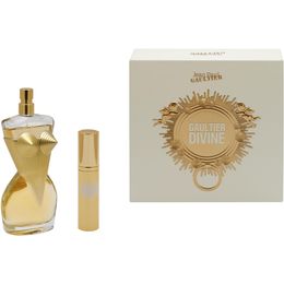 Eau de Parfum Jean Paul Gaultier "Jean Paul Gaultier Divine Set" Parfüms Gr. 50 ml, farblos (transparent) Damen Strahlendes Gold symbolisiert starke Weiblichkeit.