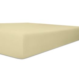 Spannbettlaken kneer "Vario-Stretch-Topper" Laken Gr. B/L: 100cm x 200cm, Jersey-Modal, 100x200cm 4-12cm, beige (natur) mit Tunnelsaum