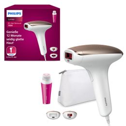 IPL-Haarentferner Philips "Lumea S7000 BRI924/00", rosa (weiß, rosé), IPL-Haarentferner, Damen, Kunststoff, 2 Aufsätze (Körper und Gesicht), inkl. Visa Pure Mini-Gesichtsbürste