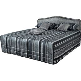 Polsterbett, grau (anthrazit), B:150cm, Bezug Bett: Jacquard-Webstoff (100% Polyester);Bonnell-Federkernmatratze: Mischgewebe (51% Polyprophlen, 39% Polyester, 10% Baumwolle);Kaltschaummatratze: Frottee (100% Polyester), Bezug abnehm- und waschbar bis 60C;Tagesdecke: Jacquard-Webstoff (100% Polyester), Westfalia Schlafkomfort, Betten, H2 wählbar zwischen Kaltschaum oder Bonnell-Federkernmatratze