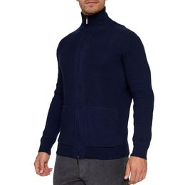 Strickjacke INDICODE "INTurbino" Gr. L, blau (navy) Herren Strickjacken