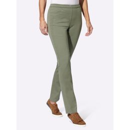 Bequeme Jeans Casual Looks, Damen, Gr. 50, Normalgrößen, grün (khaki), 97% Baumwolle, 3% Elasthan, unifarben, lang, Jeans