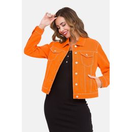 Cipo & Baxx CIPO & BAXX Damen Jeansjacke "Jeansjacke", orange, Gr. XL, unifarben, 100% Baumwolle, Jacken, Mit praktischen Brusttaschen, WJ212