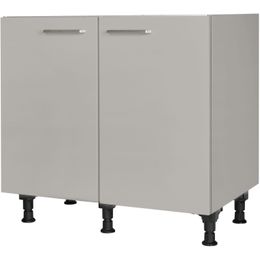 Sp&uuml;lenschrank Nobilia, B:90cm H:87cm T:58,3cm, grau, K&uuml;che, Schr&auml;nke, ""Touch", vormontiert, mit h&ouml;henverstellbaren Sockelf&uuml;&szlig;en", Breite 90 cm
