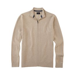 OLYMP Herren Strickjacke "OLYMP Strick Casual", beige, Gr. XL, Obermaterial: 100% Baumwolle, Strickjacken