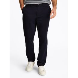 Tommy Hilfiger Herren Chinohose "DENTON CHINO SATIN", blau, Gr. 33, unifarben, Web, Obermaterial: 98% Baumwolle, 2% Elasthan, Hosen, mit Ges&auml;&szlig;taschen