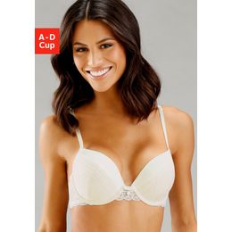 s.Oliver Damen Push-up-BH "Adèle", Gr. 70, beige, Microtouch, Obermaterial: 71% Polyamid, 17% Polyester, 12% Elasthan, festlich, BHs, mit graphischer