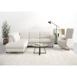 Sit & More Ecksofa SIT & MORE, B:247cm H:85cm T:222cm, beige, Wohnzimmer, Sofas, "Grenoble L-Form mit Federkern", wahlweise mit Bettfunktion, Bettkasten, Arm-