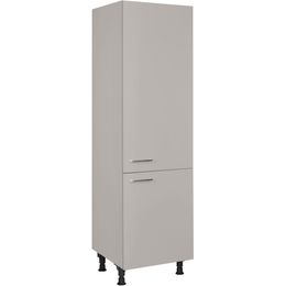 Kühlmodul Nobilia, B:60cm H:216,6cm T:58,3cm, grau, Schränke, ""Touch", für ein Kühl- und Gefrierschrank, Ausrichtung wählbar", vormontiert,