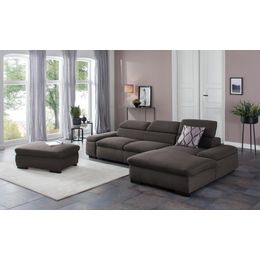 Ecksofa Home Affaire, B:286cm H:73cm T:174cm, grau, 100% Polyester;Luxus-Microfaser ALTARA NUBUCK (100% Polyester);Luxus-Microfaser weich (90%