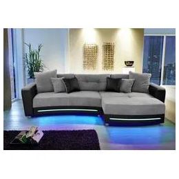 Jockenhöfer Ecksofa JOCKENHÖFER GRUPPE "Laredo L-Form" Sofas Gr. B/H/T: 322cm x 88cm x 120cm, Kunstleder SOFTLUX-Luxus-Microfaser, mit RGB-LED-Beleuchtung-mit Bluetooth-Soundsystem, schwarz (schwarz, grau) inklusive RGB-LED-Beleuchtung und Bluetooth-Soundsystem Bestseller