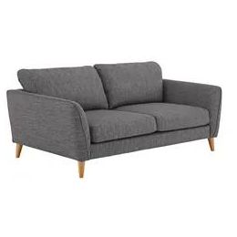 3-Sitzer Home Affaire "MARSEILLE Sofa 206 cm" Sofas Gr. B/H/T: 206cm x 88cm x 90cm, Struktur fein, grau (dunkelgrau) mit Massivholzbeinen aus Eiche, verschiedene Bezüge und Farbvarianten