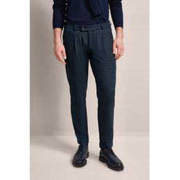 Bugatti Herren Bundfaltenhose, blau, Gr. 36, unifarben, 57% Polyester, 39% Viskose, 4% Elasthan, Hosen, mit modernem Schnitt